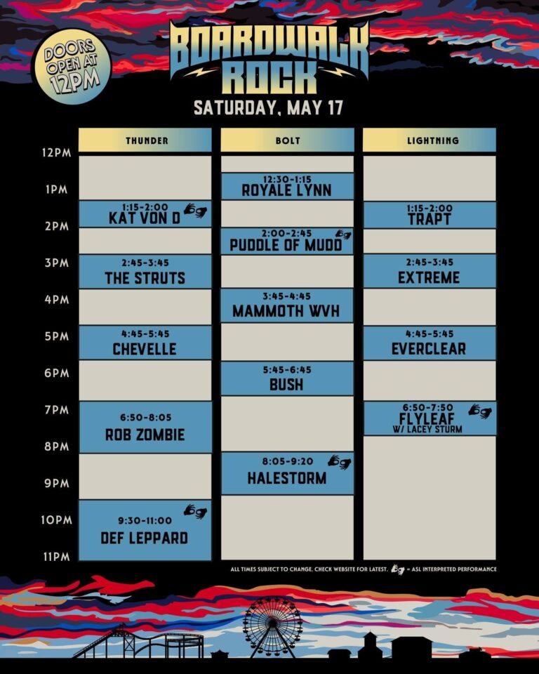 Updated Boardwalk Rock Lineup - OCMDHotels