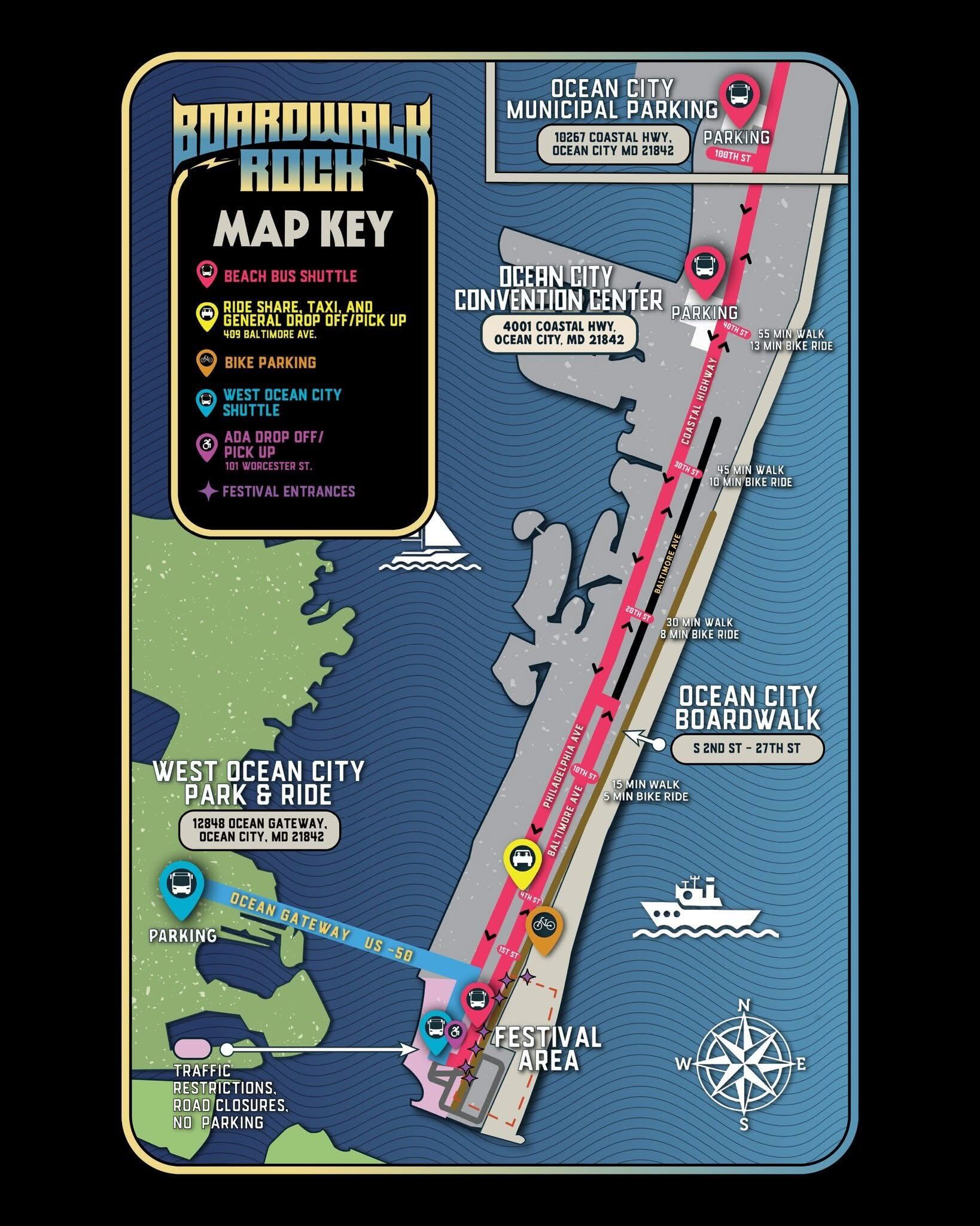Updated Boardwalk Rock Lineup - OCMDHotels