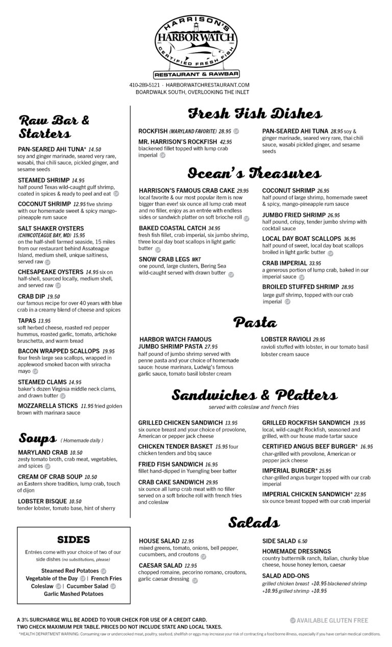 Oceans Calling Food & Beverage Specials - OCMDHotels